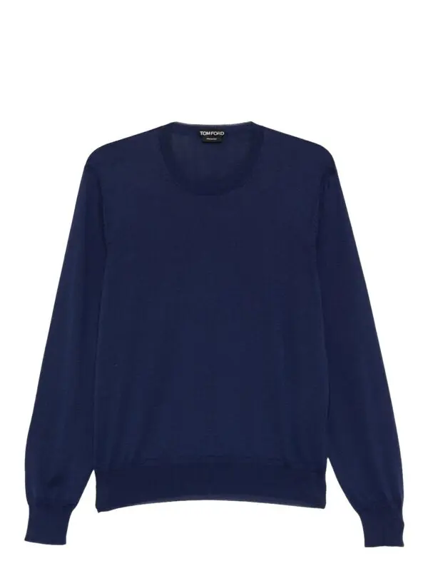 TOM FORD Crew Neck Long-sleeved Sweater - Sea-blue