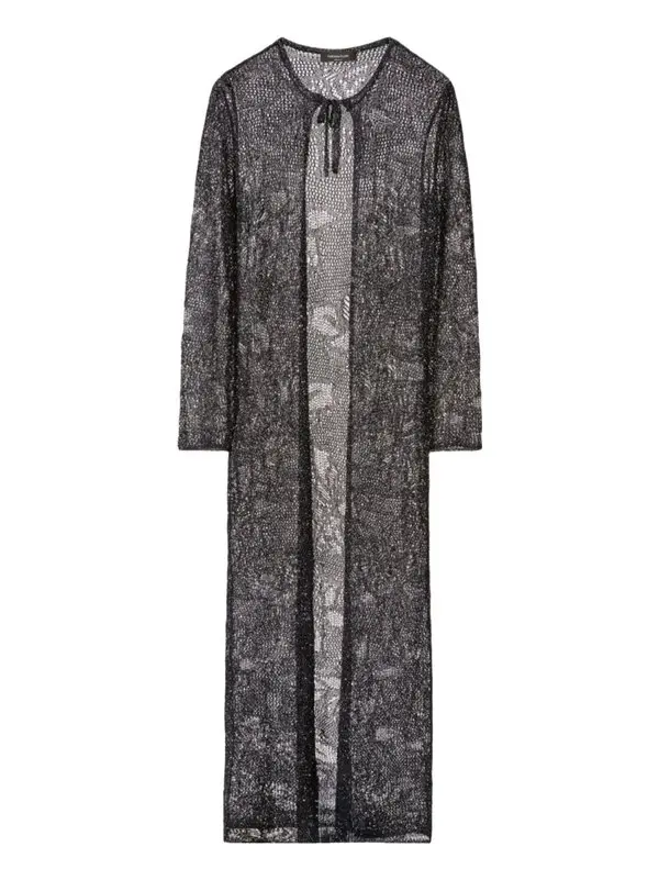 Fabiana Filippi Longline Knitted Sequined Cardigan - Black