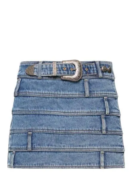 Andersson Bell Patchwork Denim Mini Skirt - Blue