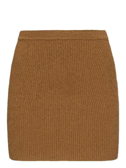 Wardrobe.NYC Stretch Knit Mini Skirt - Brown