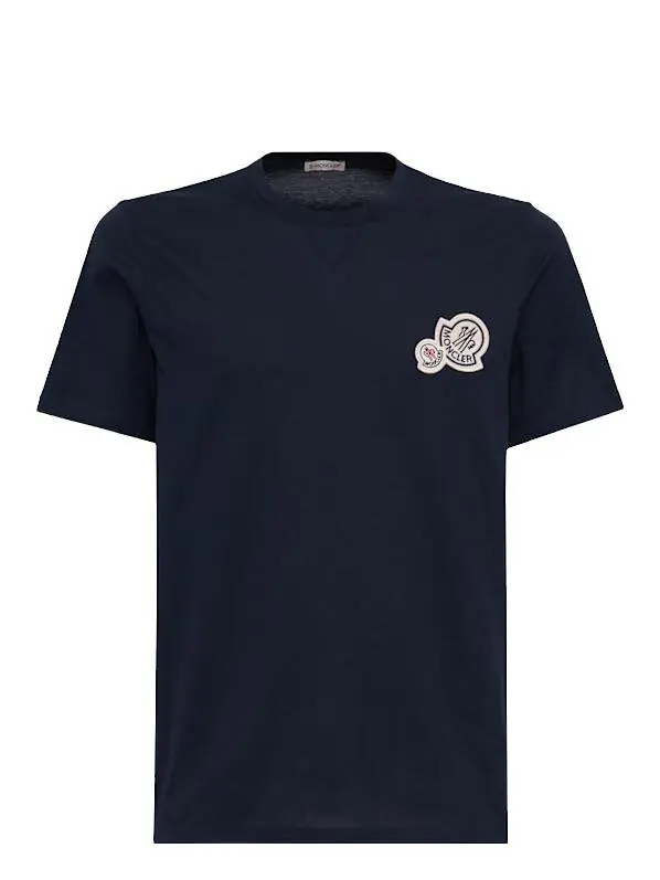 Moncler Double Logo Patch Cotton T-shirt - Black