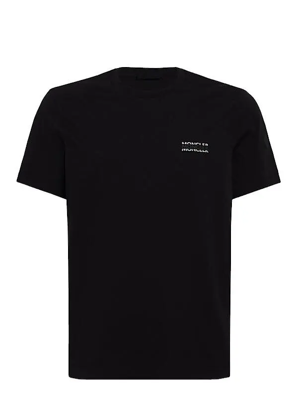 Moncler Logo Cotton Jersey T-shirt - Black