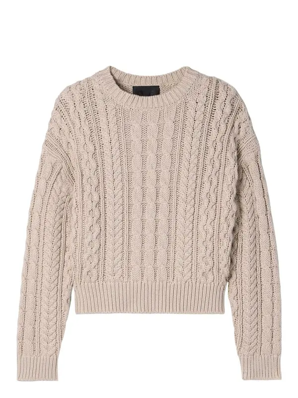 NILI LOTAN Rory Cable Knit Sweater - Nude