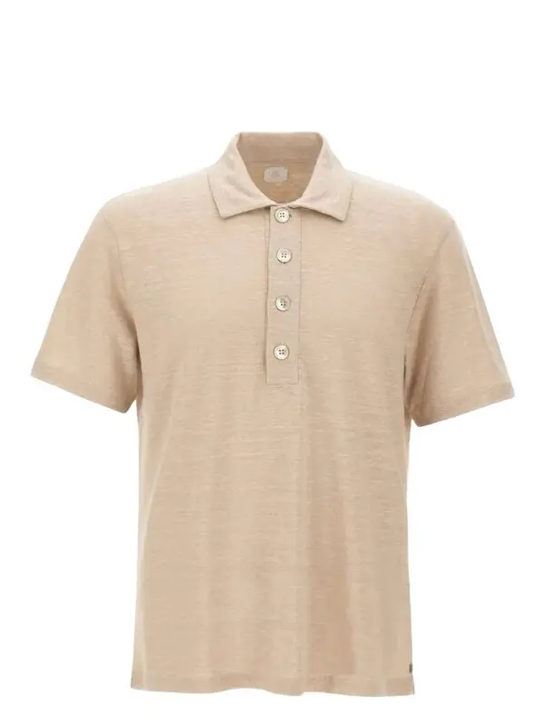Eleventy Four-button Knit Polo Shirt - Nude