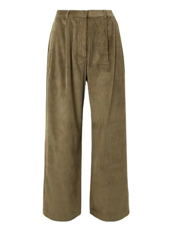 THE FRANKIE SHOP Norstrand Pleated Corduroy Pants - Green