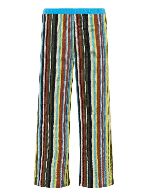 Staud Ali Striped Knit Wide-leg Pants - Multi-color