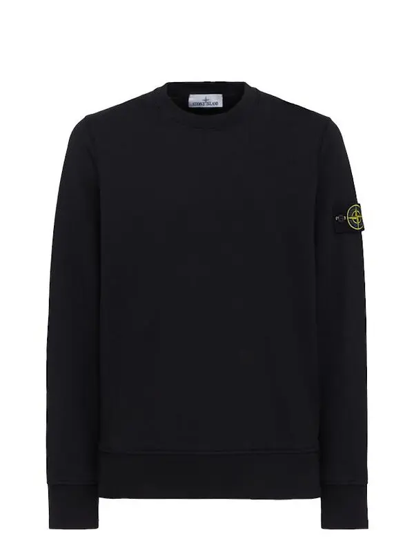 Stone Island Crewneck Sweatshirt With Logo Detail - Black