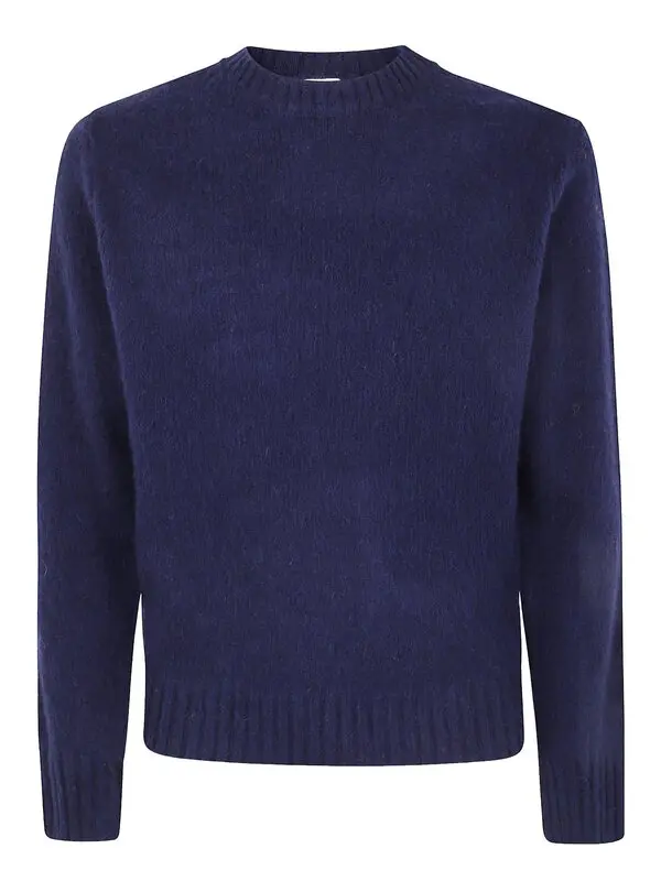 Aspesi Rugged Wool Pullover Sweater - Blue
