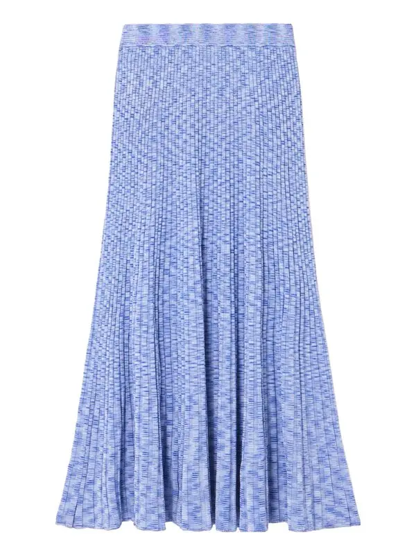 Zimmermann Mouline Ribbed Knit Midi Skirt - Blue