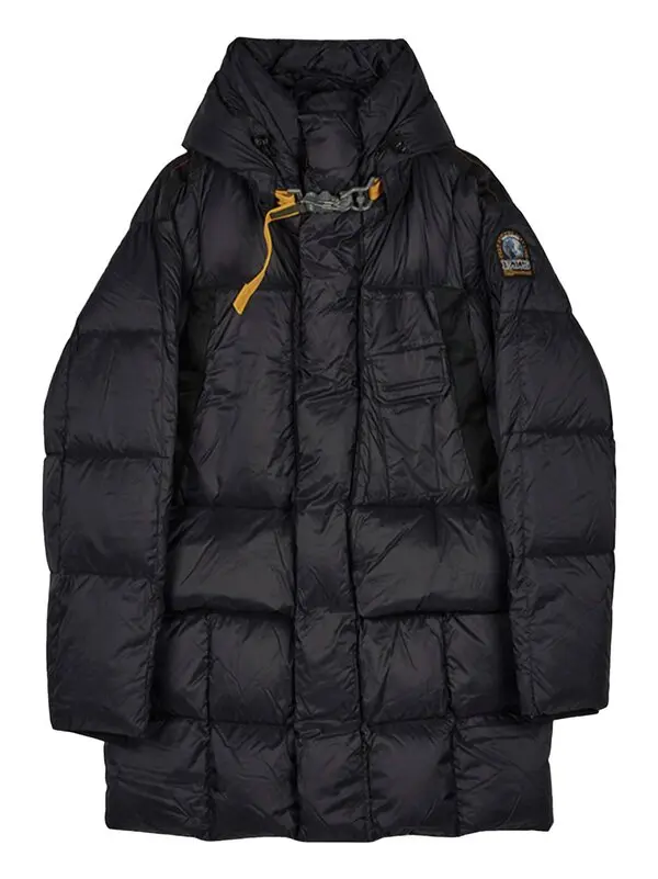 PARAJUMPERS Quilted Down Jacket With Logo Patch - Black