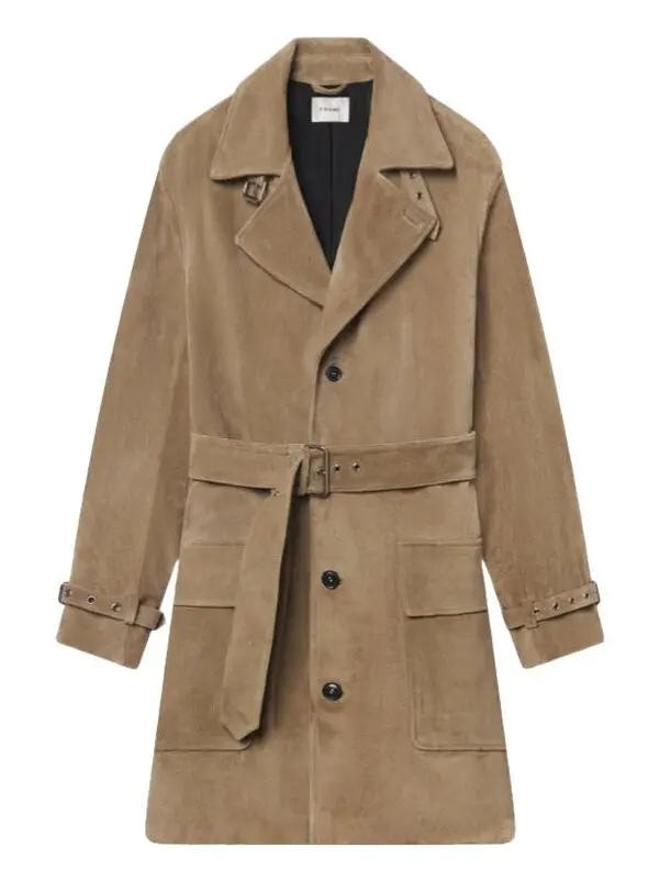 FRAME Suede Trench Jacket - Camel