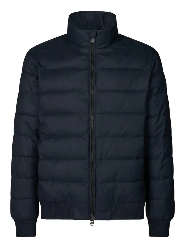 SAVE THE DUCK Puffer Jacket With Horizontal Quilting - Navy Blue Mixed Color