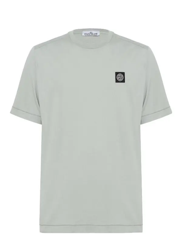 Stone Island Logo Patch Cotton T-shirt - Gray