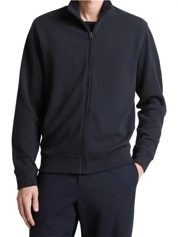 Vince Zip-up Knitted Sweater - Black