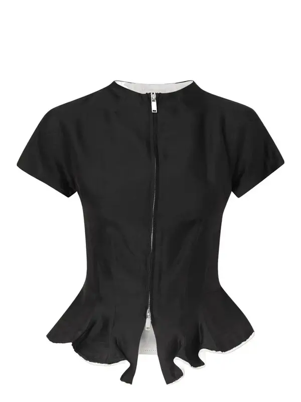 Staud Maelle Ruffled Shirt - Black