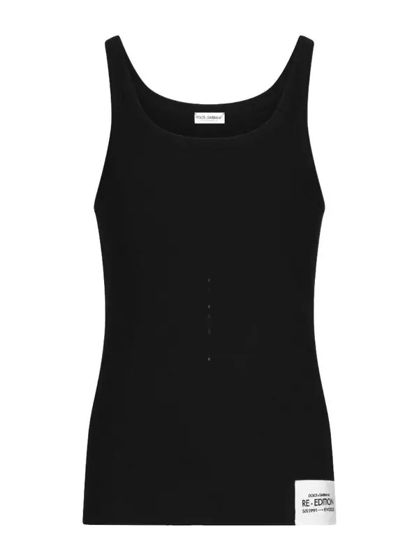 Dolce & Gabbana Logo Patch Tank Top - Black
