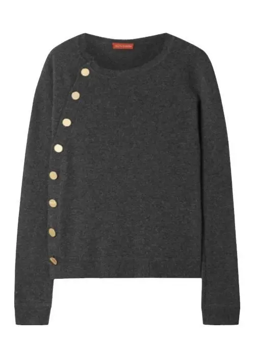 Altuzarra Button-trimmed Cashmere Sweater - Black