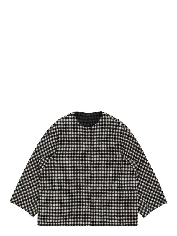 Max Mara Checked Double-sided Short Coat - Black