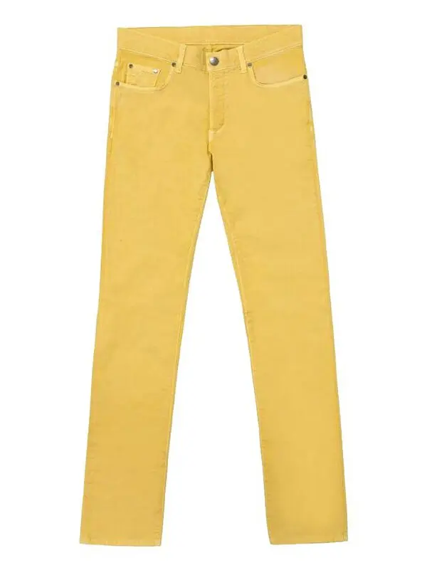Versace Logo Straight Leg Jeans - Yellow
