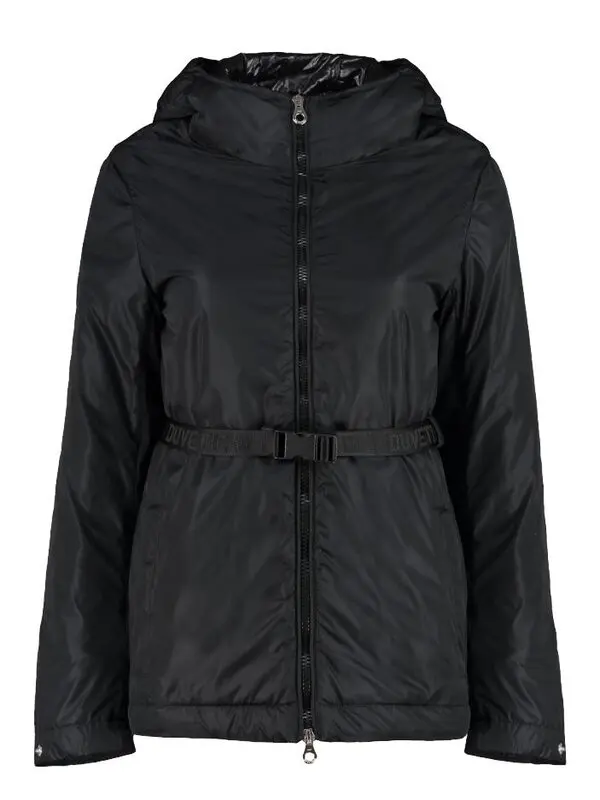 Duvetica Long-sleeved Hooded Casual Jacket - Black