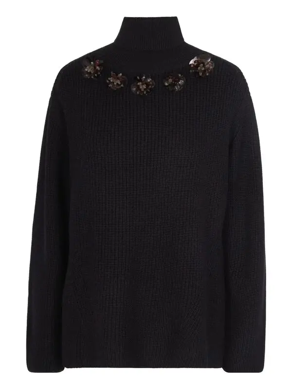 P.a.r.o.s.h Embellished Turtleneck Sweater - Black