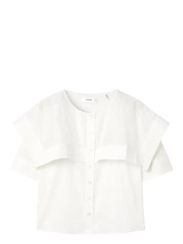 FRAME Cape Effect Cotton Shirt - White