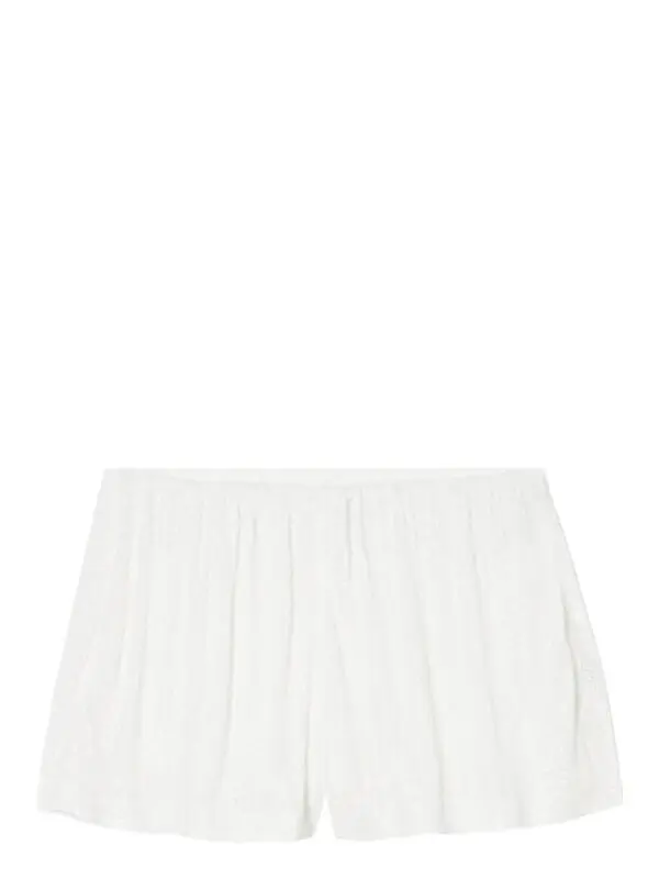 Norma Kamali Boyfriend Elephant Sequined Stretch-mesh Shorts - Snowwhite