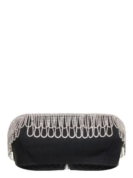 ROTATE BY BIRGER CHRISTENSEN Crystal Embellished Tube Top - Black