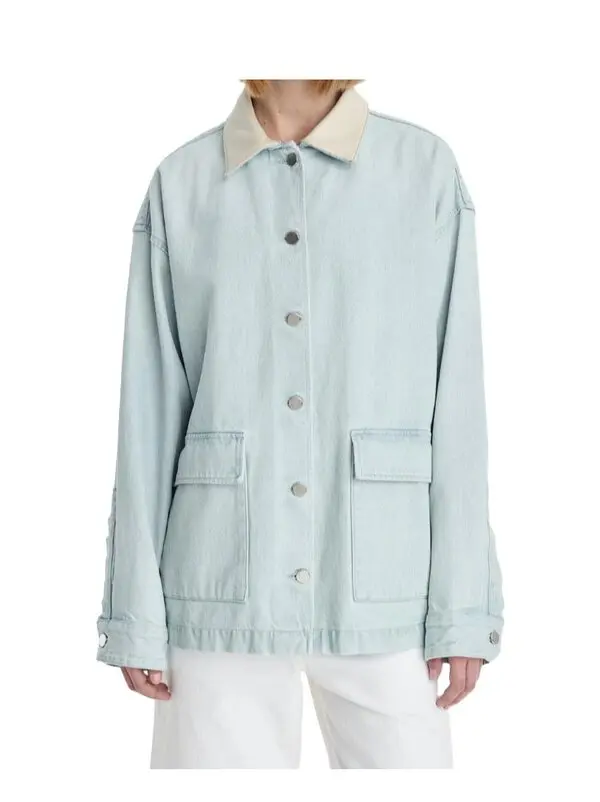 AGOLDE X Maria Mcmanus Oversized Field Jacket - Wash Light Indigo With Water