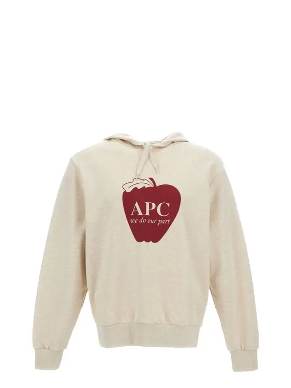 A.p.c. Printed Apple Hoodie - Nude