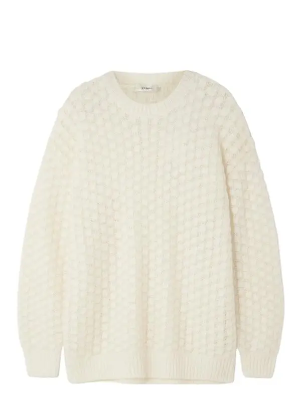 FRAME The Cloud Crew Open-knit Sweater - Crea