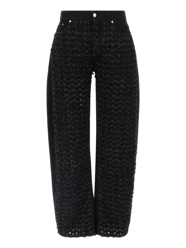 Stella McCartney Bouclé Wide Leg Jeans - Black