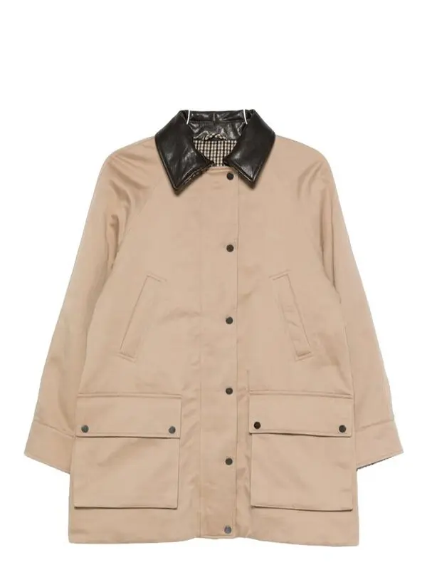 Brunello Cucinelli Leather-trimmed Coat - Nude