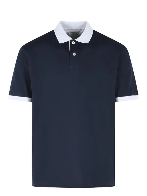 Eleventy Contrast-trim Polo Shirt - Black