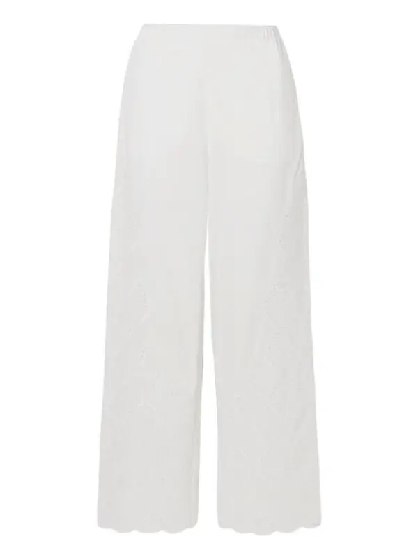 Loulou De Saison Straight-leg Pants With Scalloped Hem - Ivory