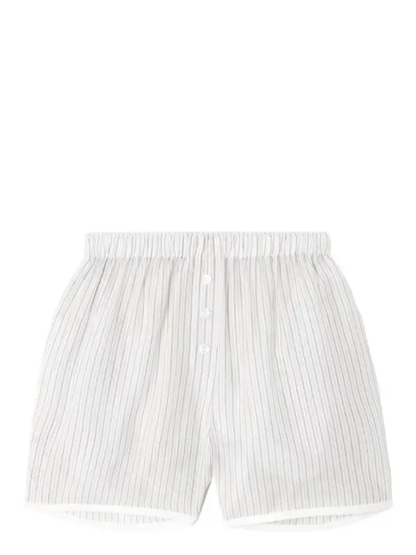 THE FRANKIE SHOP Brenna Striped Voile Shorts - White