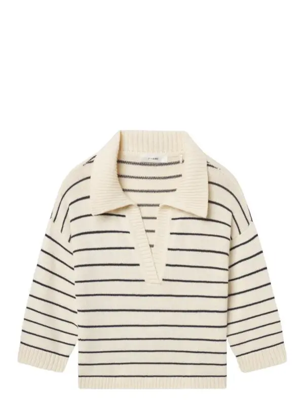 FRAME Striped Easy Pullover - Cream
