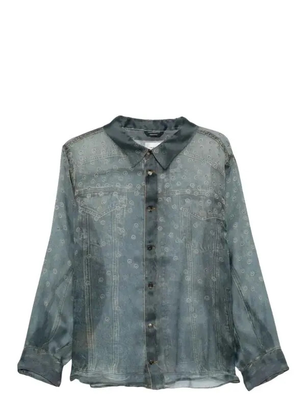 HAIKURE Maya Silk Shirt With Lapel Neck And Printed Pattern - Gray