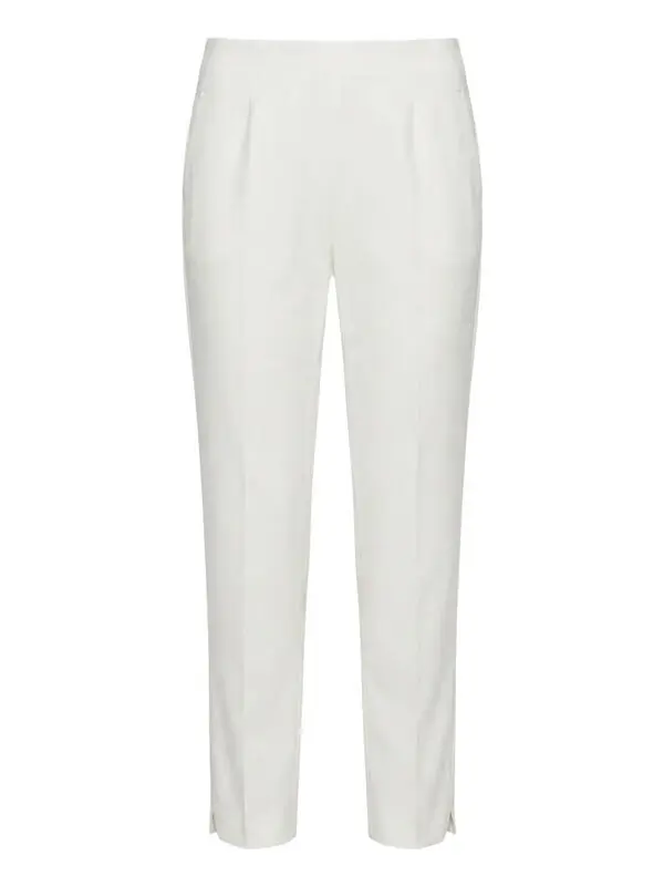 Peserico Cigarette Trousers With Back Slit Hem - White