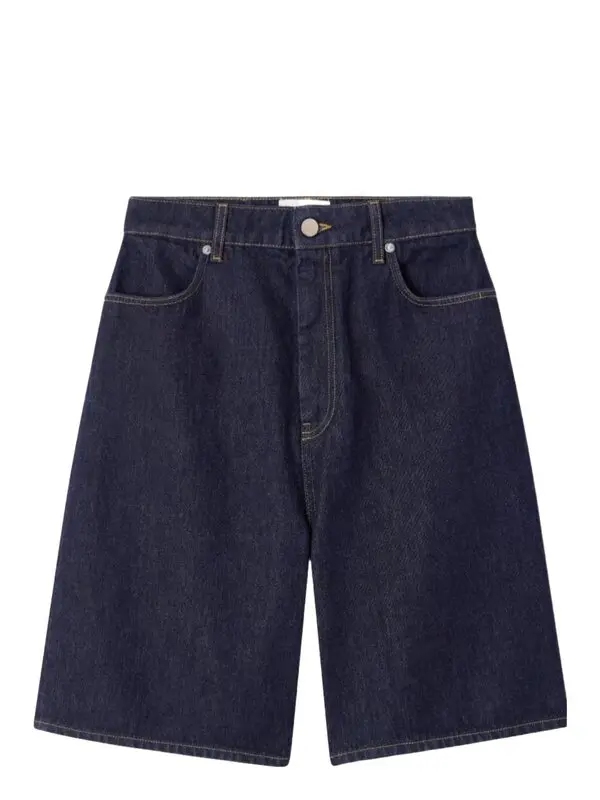 Loulou De Saison Denim Bermuda Shorts - Dark Blue Denim
