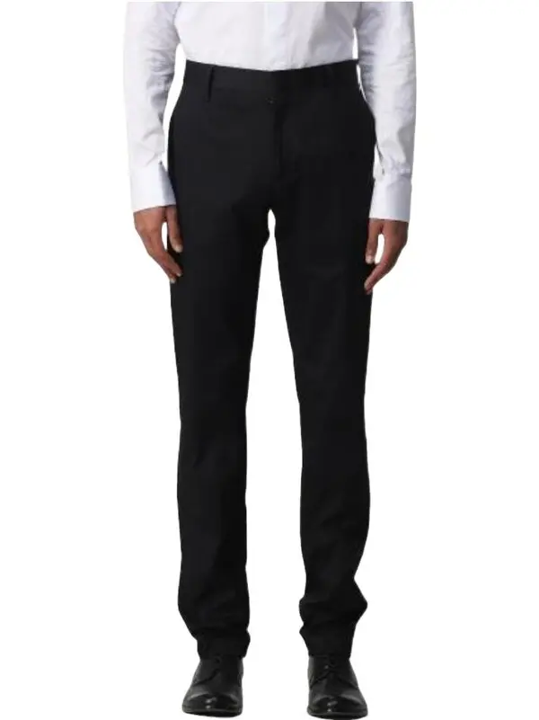 Emporio Armani Tailored Straight-leg Trousers - Black