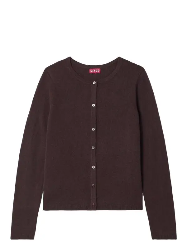 Staud Midnight Cashmere Cardigan - Dark Chocolate