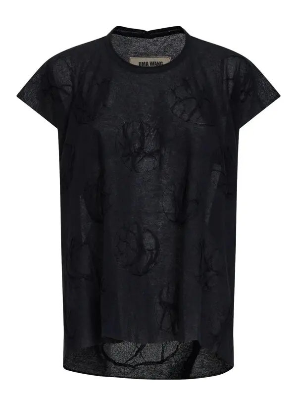 UMA WANG Polka Dot Fine Knit Short-sleeved T-shirt - No