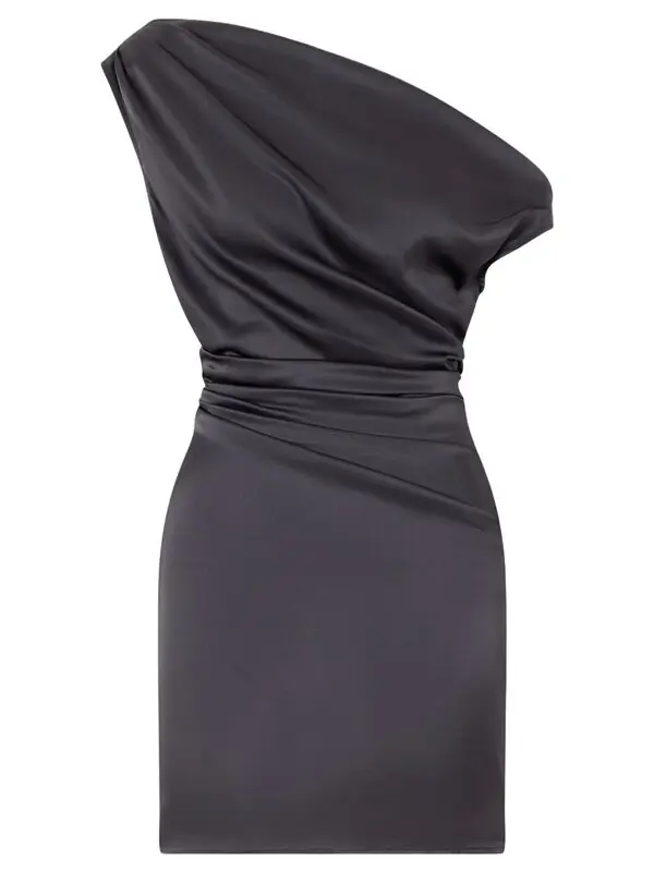 Staud Phare Pleated Mini Dress - Dark Purple