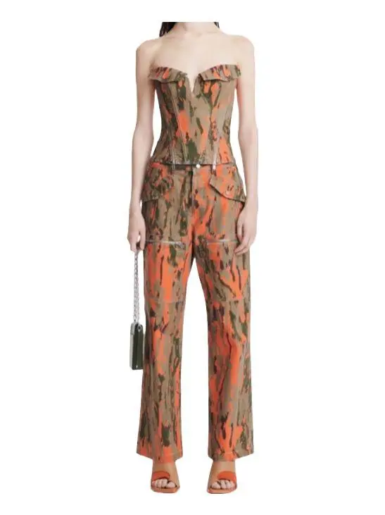 DION LEE Camouflage Print Twill Cargo Pants - Multi-color