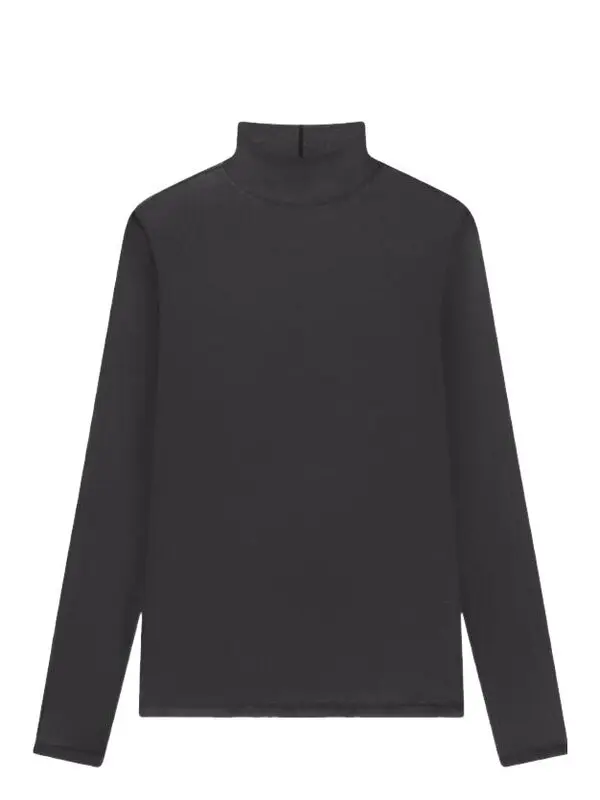 FRAME Semi-transparent High-collar Long-sleeve Cover-up - Black