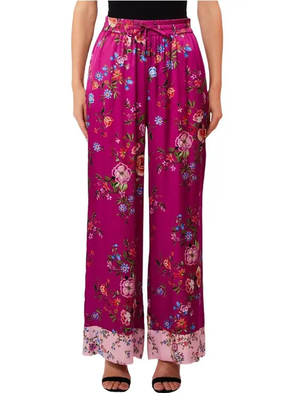 Liu Jo Floral Printed Wide Leg Trousers - Multicolor