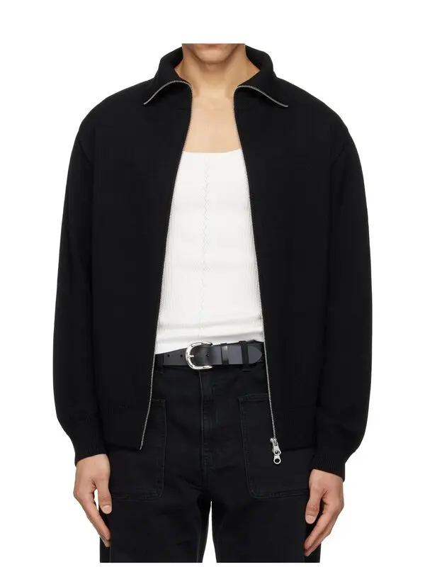COURREGES Long-sleeved Zip-up Cardigan - Black