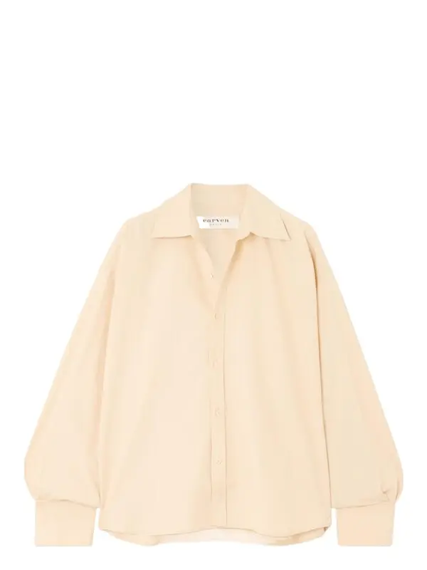 Carven Oversized Silk-habotai Shirt - Nude