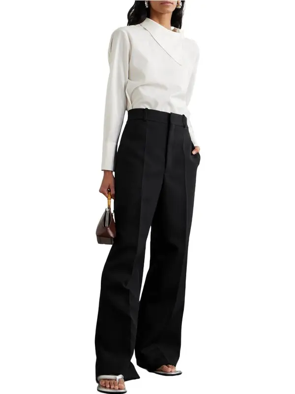 Carven Wide-leg Twill Pants - Black
